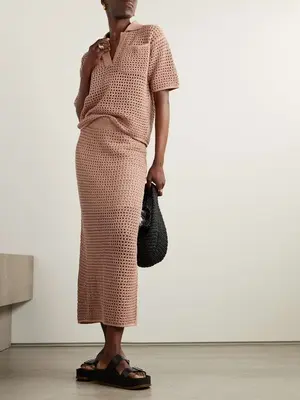 Brunello Cucinelli High Waist Knit Skirt With Sequined Details