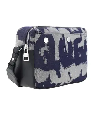 Alexander McQueen Graffiti Pattern Shoulder Bag - Black