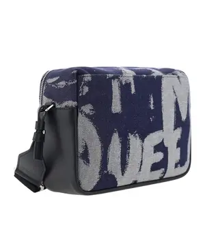 Alexander McQueen Graffiti Pattern Shoulder Bag - Black