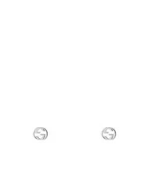 Gucci Interlocking G Earrings In 18k Gold - White