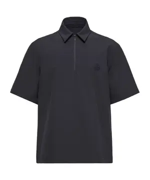 Moncler Logo Patch Short-sleeve Polo Shirt - Black