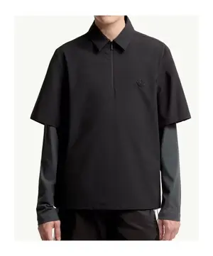 Moncler Logo Patch Short-sleeve Polo Shirt - Black
