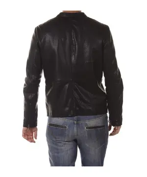 Emporio Armani Long-sleeved Leather Biker Jacket