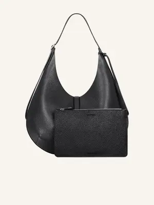COURREGES Logo Buckle Top Handle Shoulder Bag - Black