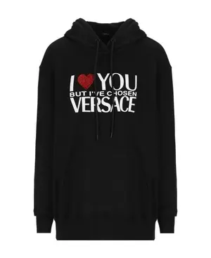 Versace Logo Printed Long Sleeved Hoodie