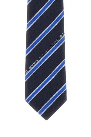 Etro Logo-printed Striped Neck Tie