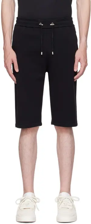 Balmain Drawstring Cotton Track Shorts - Black