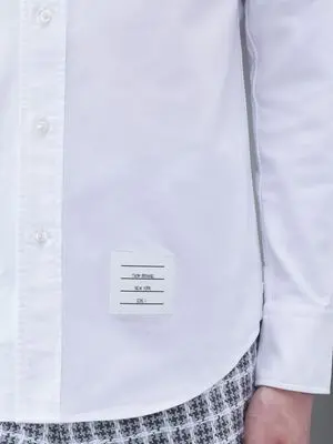 Thom Browne 4-bar Striped Buttoned Shirt - Medium Blue
