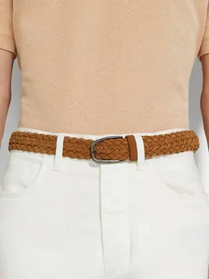 Zegna Braided Leather Belt - Brown