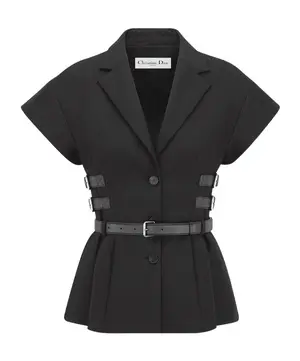 Dior Christian Paris Short-sleeved Belted Jacket
