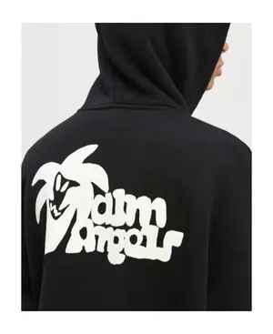 Palm Angels Long Sleeved Logo Printed Hoodie