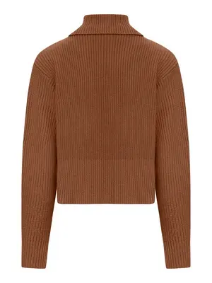 Max Mara Quarter-zip Knitted Jumper - Brown