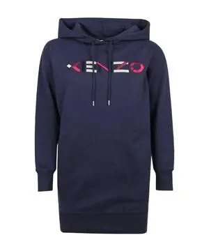 Kenzo Logo Embroidered Sweatshirt Dress