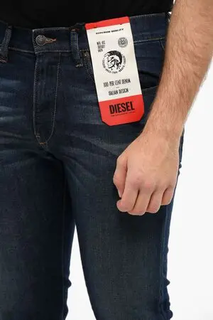 DIESEL® Straight-leg Logo Denim Trousers - Black