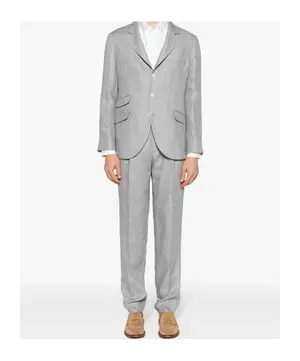 Brunello Cucinelli Single-breasted Linen Suit - Heather Gray