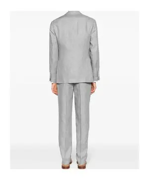 Brunello Cucinelli Single-breasted Linen Suit - Heather Gray