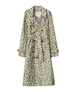 Burberry Long Floral Lightweight Trench Coat