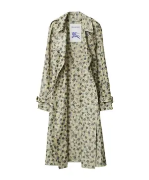 Burberry Long Floral Lightweight Trench Coat