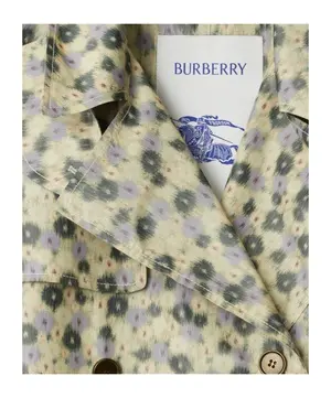 Burberry Long Floral Lightweight Trench Coat