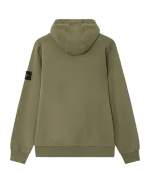 Stone Island Logo Patch Drawstring Hoodie - Military Green