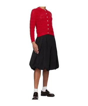 DUNST Open Collar Pointelle Knit Cardigan