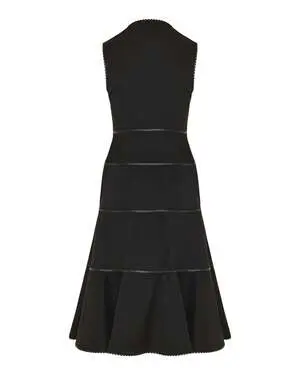 Alaïa Sleeveless Square Neck Dress With Ruffled Hem