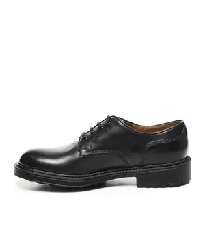 DOUCAL'S Lace-up Derby Flat Shoes - Black