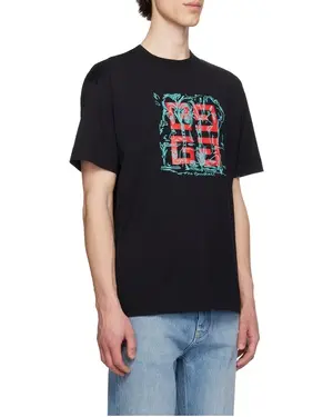 Givenchy 4g Logo Printed Crewneck T-shirt - Black