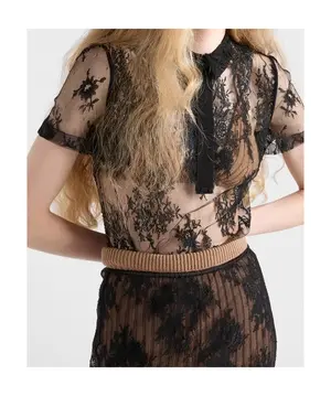 Prada Lace Short Sleeve Shirt