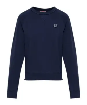 Kenzo Boke Flower Logo Patch Crewneck Sweatshirt - Black