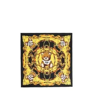 Moschino Logo Print Pattern Silk Scarf - Multicolor
