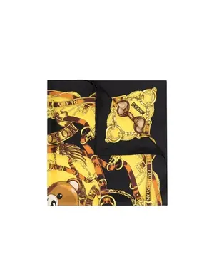 Moschino Logo Print Pattern Silk Scarf