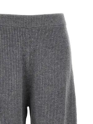 Sportmax Ribbed Knit Trousers - Gray