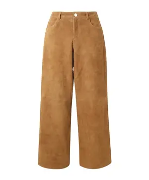 Nour Hammour Milo Patchwork Wide-leg Suede Trousers - Camel