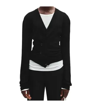 ANN DEMEULEMEESTER Asymmetric Spliced Cardigan