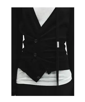 ANN DEMEULEMEESTER Asymmetric Spliced Cardigan
