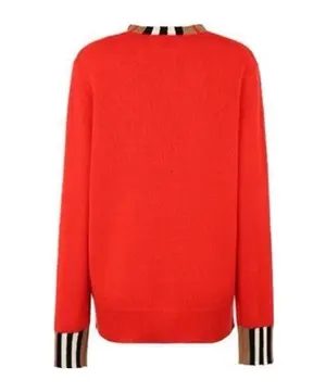Burberry Striped Crew Neck Sweater - Brightred