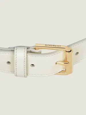 Givenchy Voyou Belt In Shiny Leather - Ivory