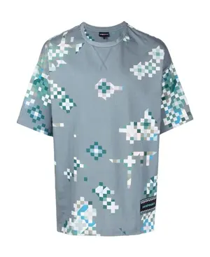 Emporio Armani Geometric-print Cotton T-shirt