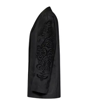 Max Mara Angizia Embroidered Oversized Jacket - Black