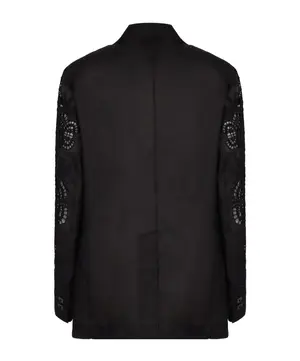Max Mara Angizia Embroidered Oversized Jacket - Black