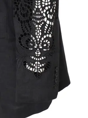 Max Mara Angizia Embroidered Oversized Jacket - Black