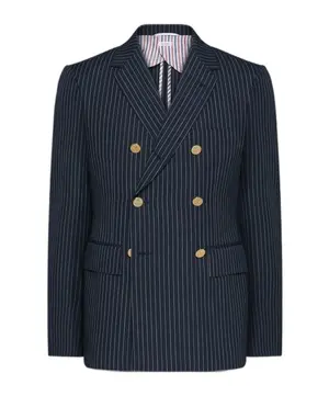 Thom Browne Pinstripe Wool Blazer - Navy