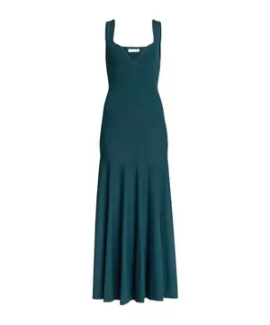 Alaïa Fitted Flare Rib Knit Dress