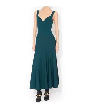 Alaïa Fitted Flare Rib Knit Dress