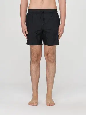 DONDUP Drawstring Waist Swim Shorts With Graphic Detail - Black