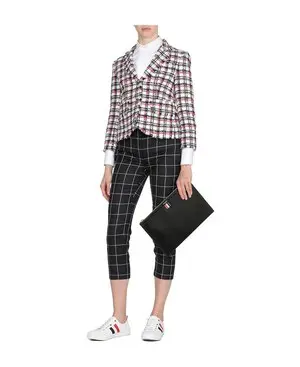 Thom Browne Zippered Clutch With Stripe Detail