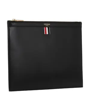 Thom Browne Zippered Clutch With Stripe Detail