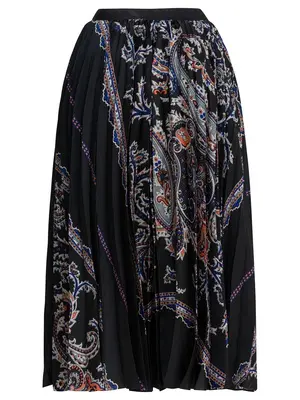 Sacai Paisley Printed Pleated Midi Skirt - No