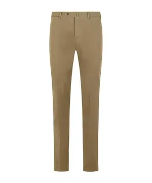 PT TORINO Slim Fit Stretch Cotton Gabardine Trousers - Brown